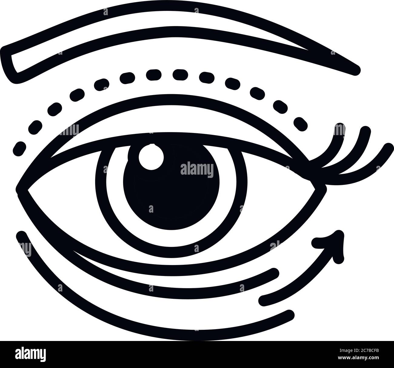 Eye lifting facial icon. Outline eye lifting facial vector icon for web ...