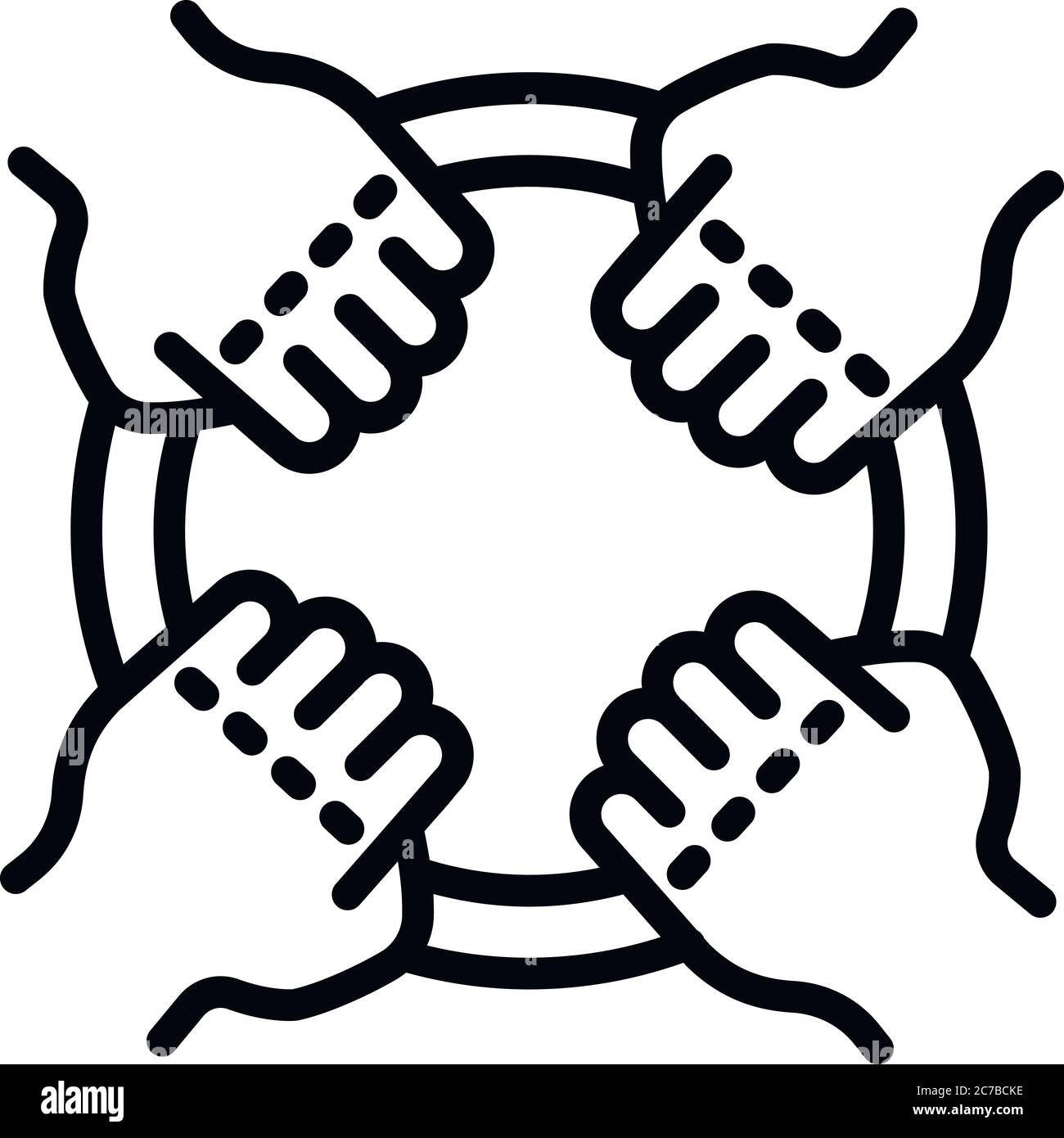 Hand circle connect icon. Outline hand circle connect vector icon for ...