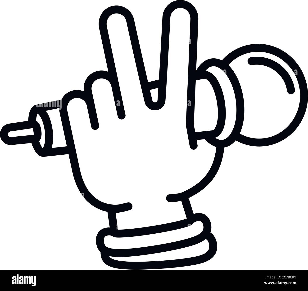 Hiphop singer microphone icon. Outline hiphop singer microphone vector ...