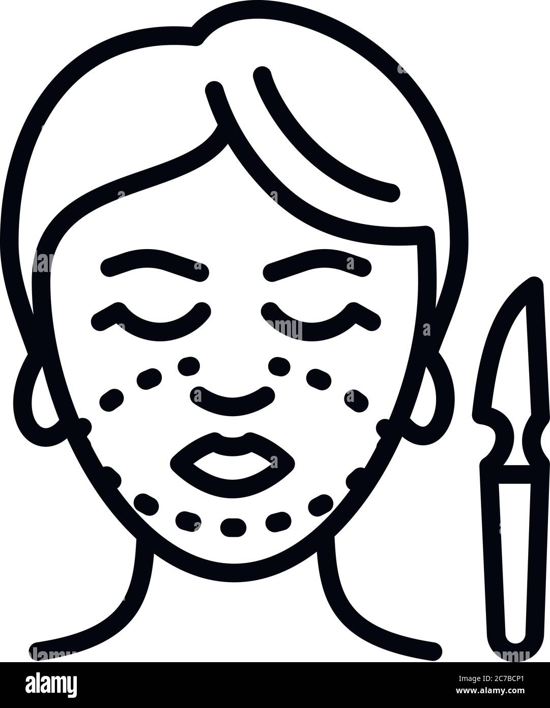Surgical face lifting icon. Outline surgical face lifting vector icon ...