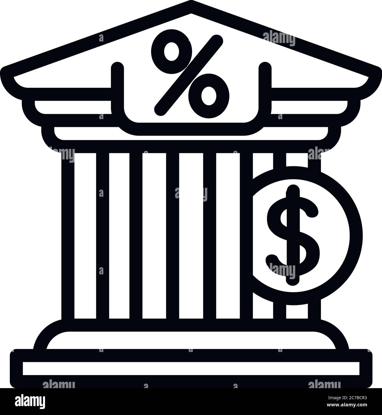 Bank deposit icon. Outline bank deposit vector icon for web design ...