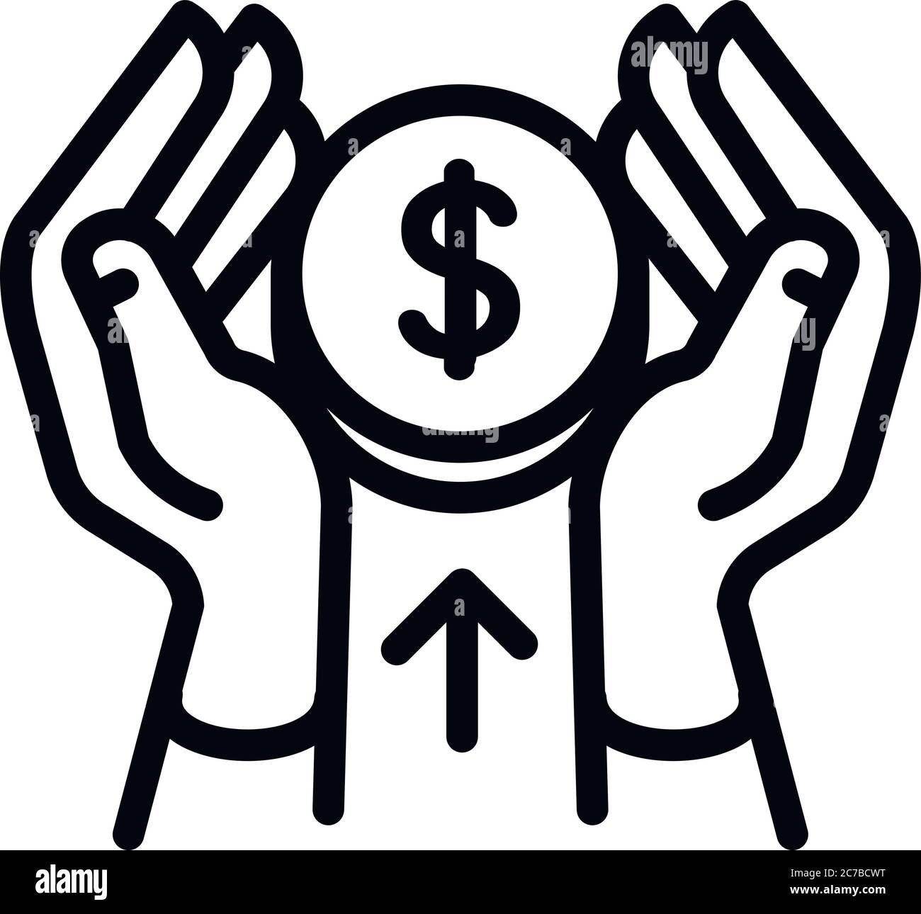 Give deposit money coins icon. Outline give deposit money coins vector ...