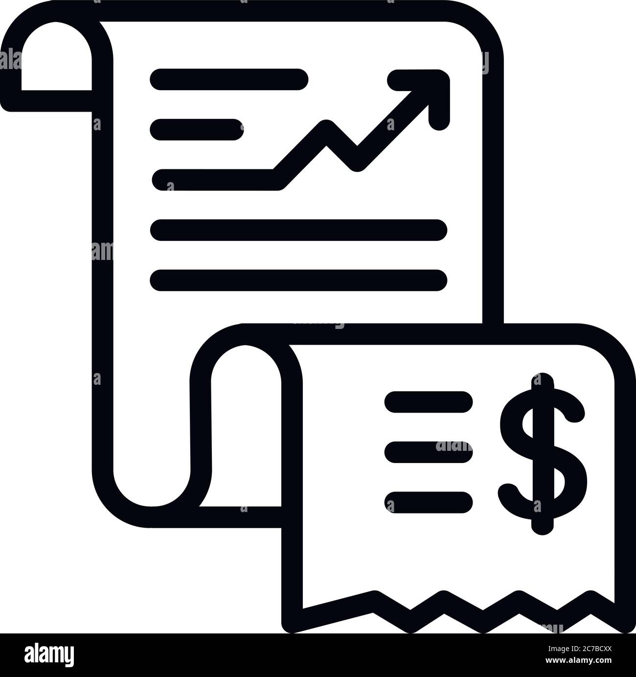 Paper expense report icon. Outline paper expense report vector icon for ...