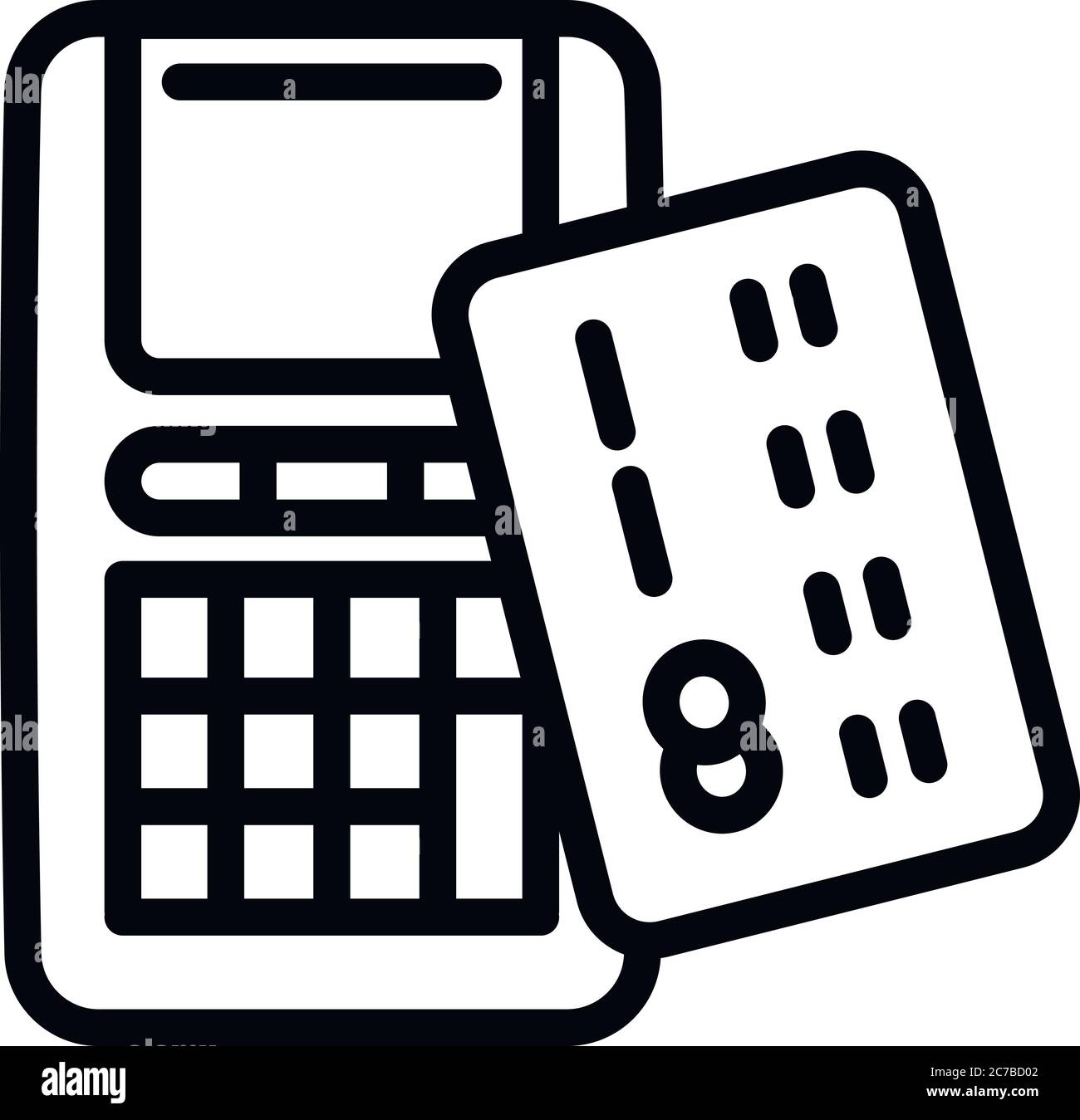 Credit card terminal icon. Outline credit card terminal vector icon for ...