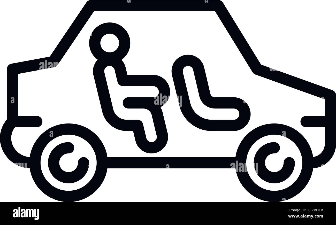 Autonomous car icon. Outline autonomous car vector icon for web design ...