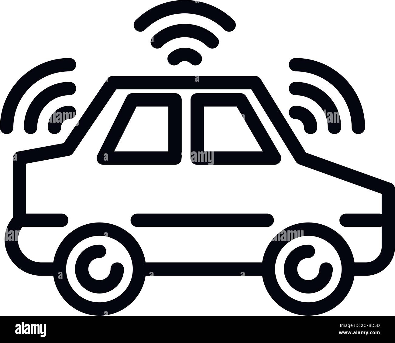 Electric driverless car icon. Outline electric driverless car vector ...