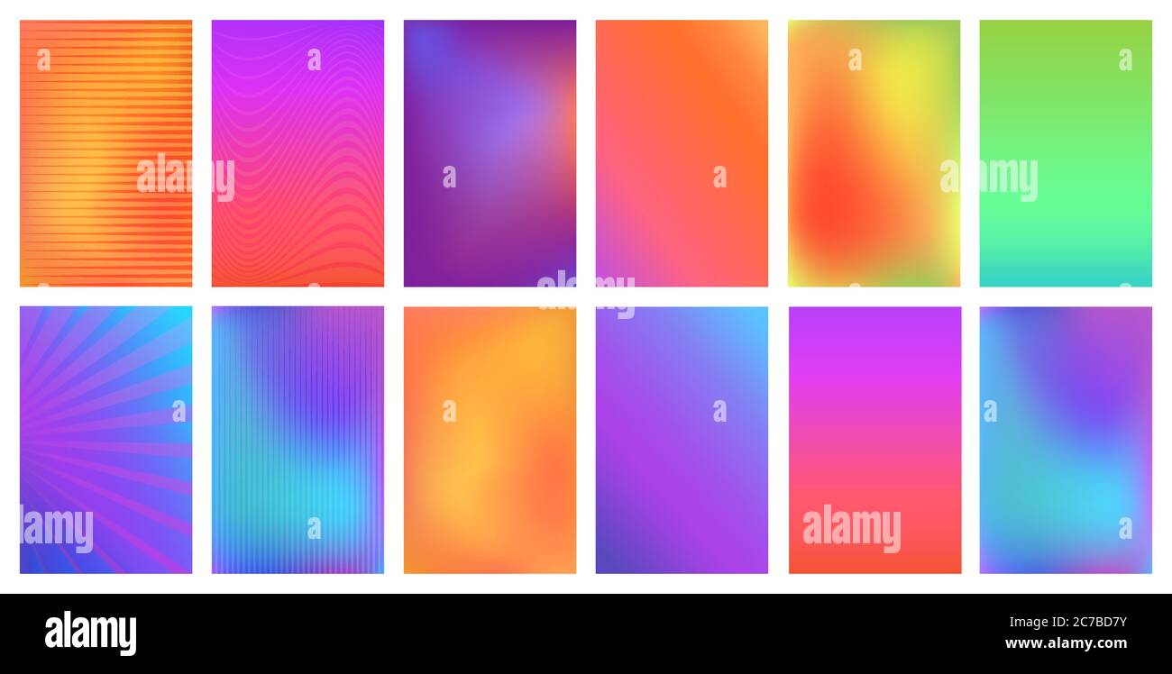 Creative vector bright vivid gradient set for any modern design ...
