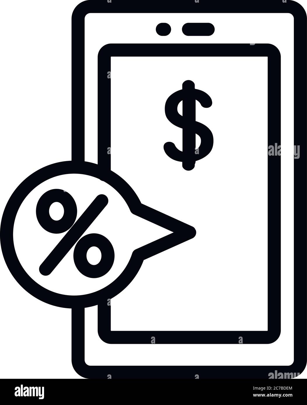 Smartphone money deposit icon. Outline smartphone money deposit vector ...