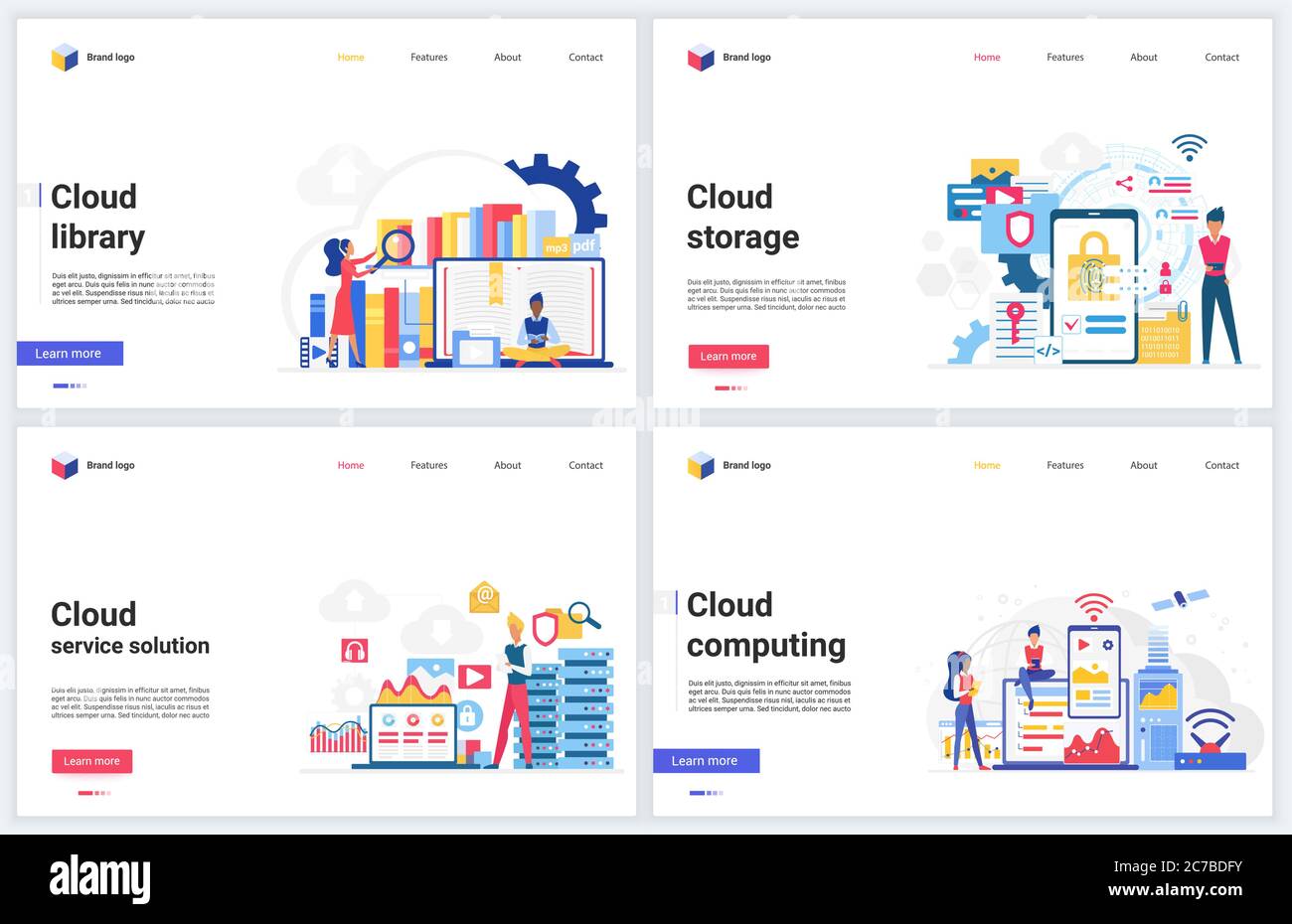 Cloud library digital database Stock Vector Images - Alamy