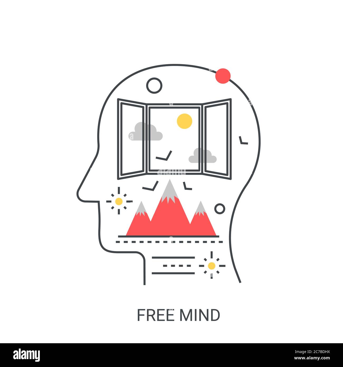 Positive mind illustration Stock Vector Images - Alamy