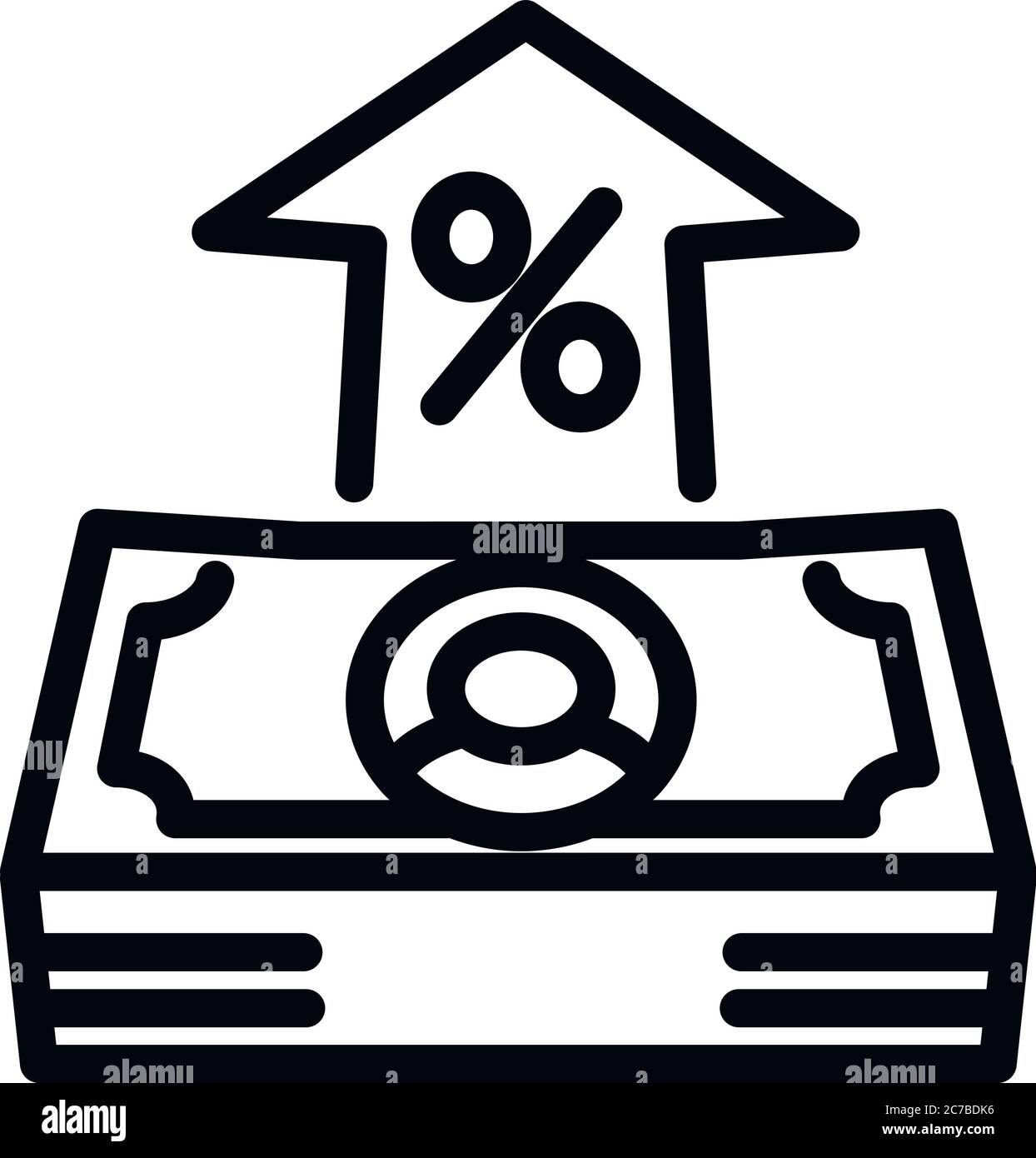 Percent cash money icon. Outline percent cash money vector icon for web ...