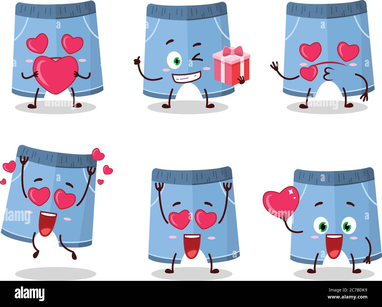 Shorts cartoon character with love cute emoticon Stock Vector Image ...