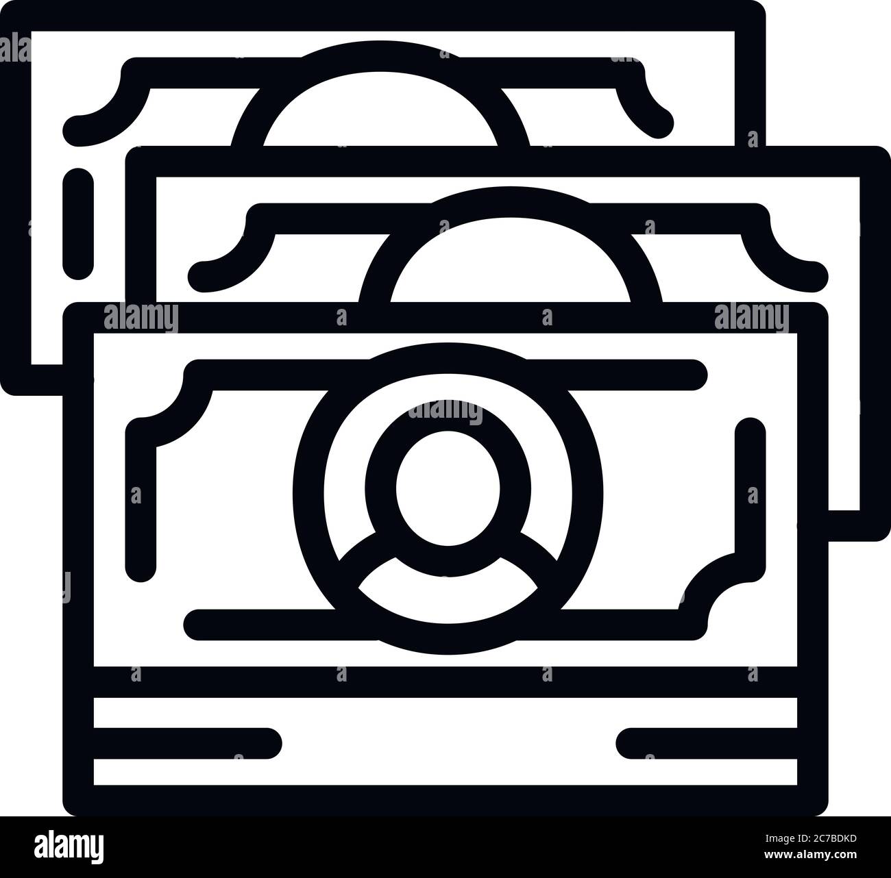 Money cash icon. Outline money cash vector icon for web design isolated ...