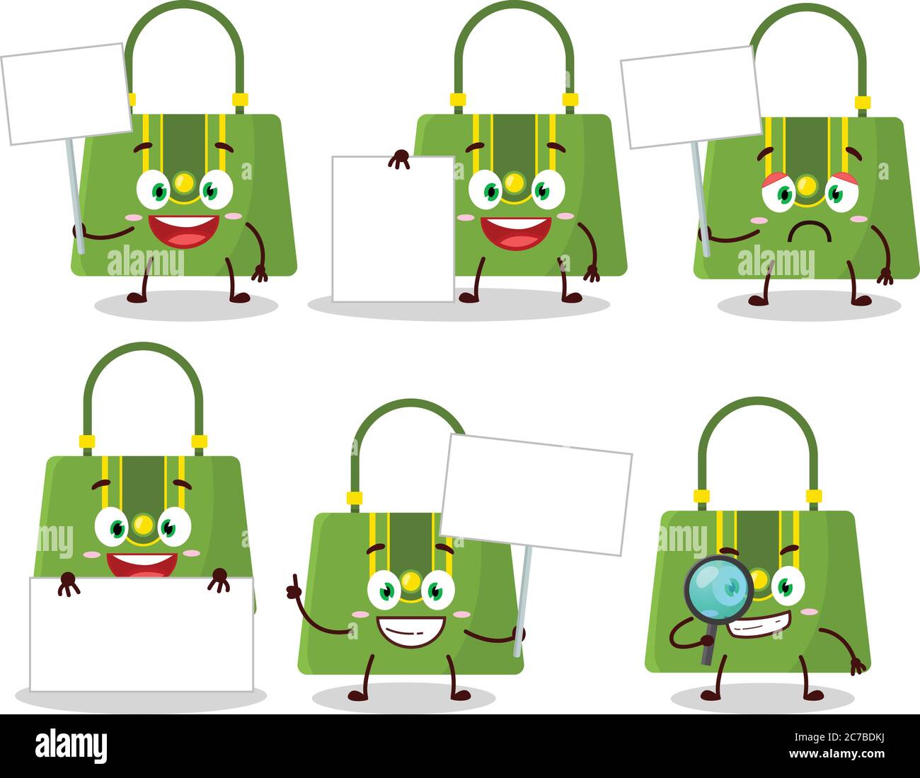 Women bag cartoon character bring information board Stock Vector Image ...