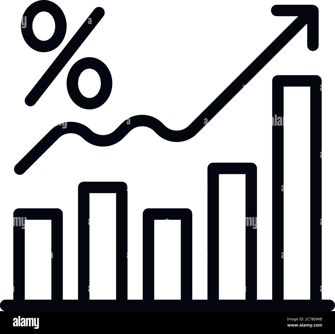 Graph chart finance icon. Outline graph chart finance vector icon for ...