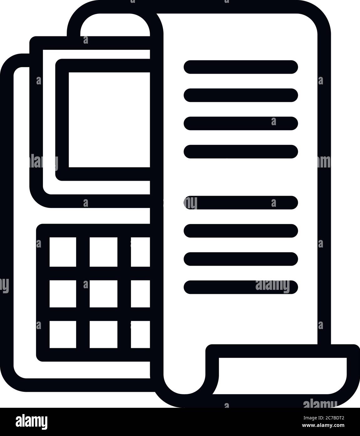 Check payment terminal icon. Outline check payment terminal vector icon ...