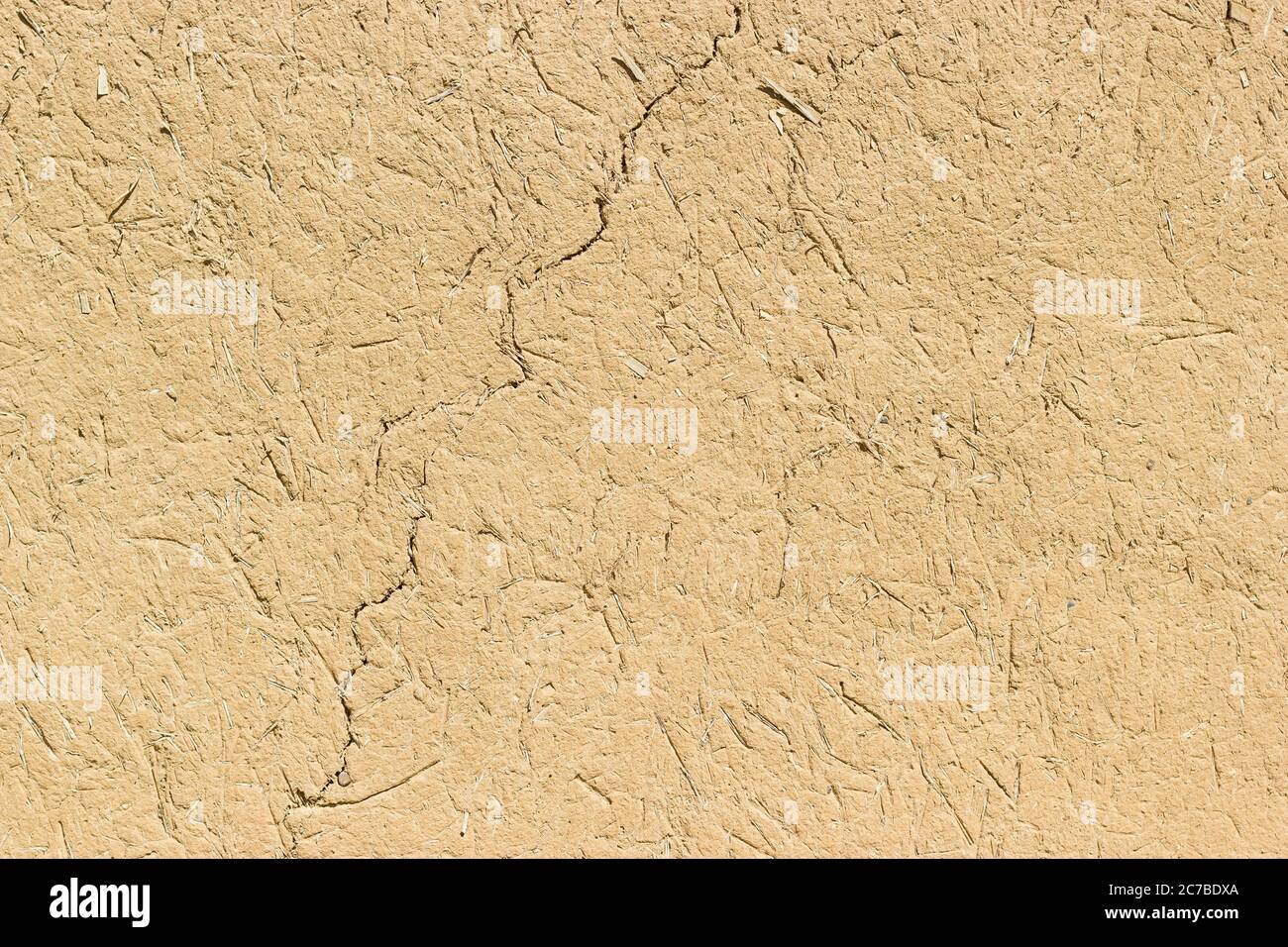 Adobe - clay and straw material weathered wall of rural old country ...