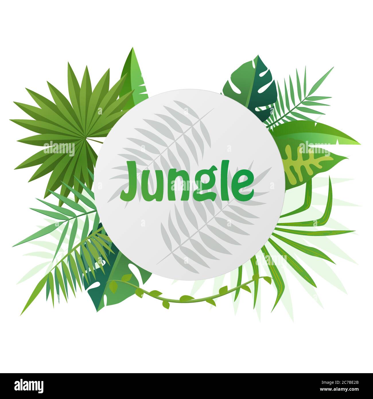 Tropical vector template banner Illustration. Exotic Plants background ...