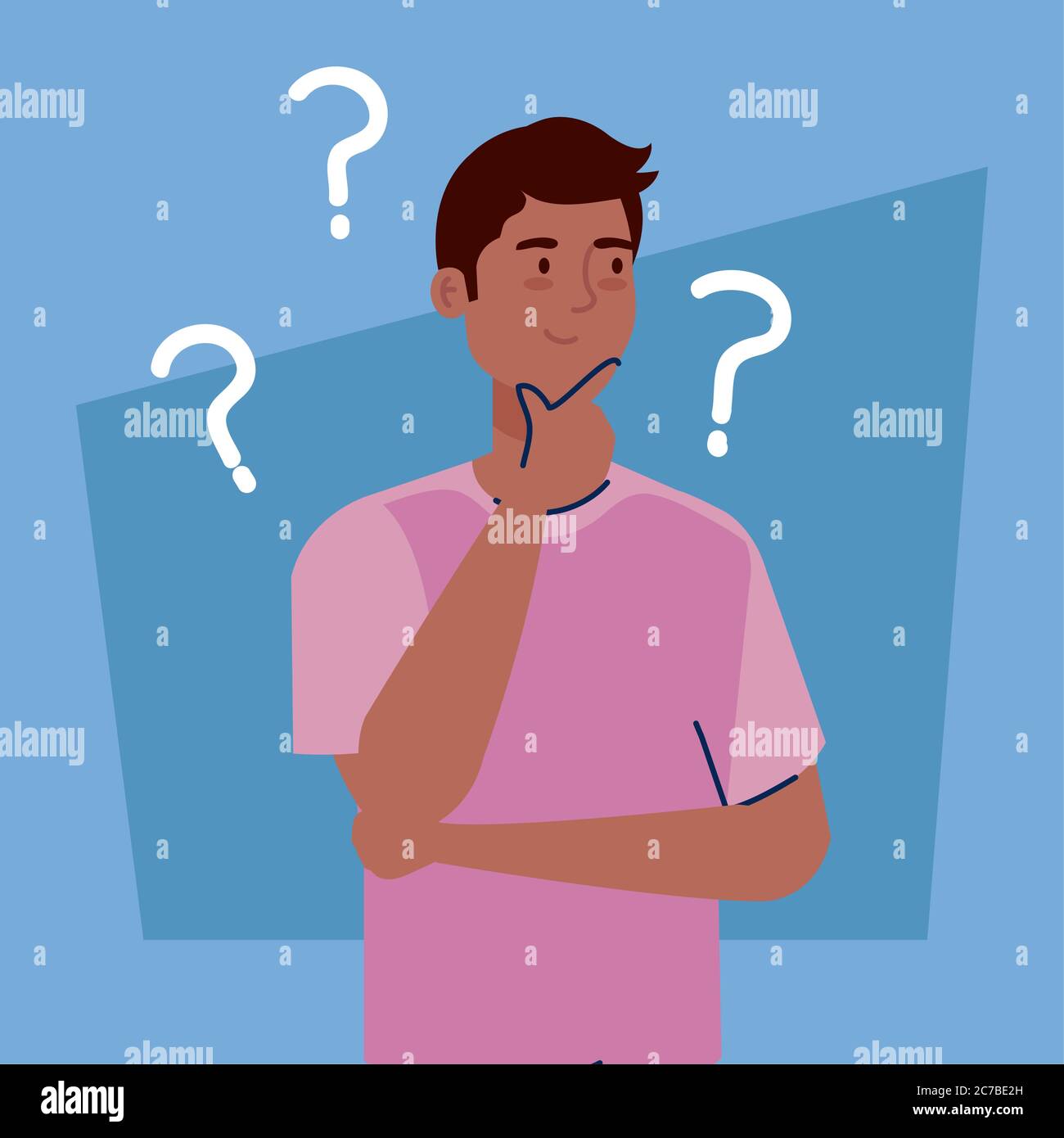 Man avatar thinking with question marks vector design Stock Vector ...