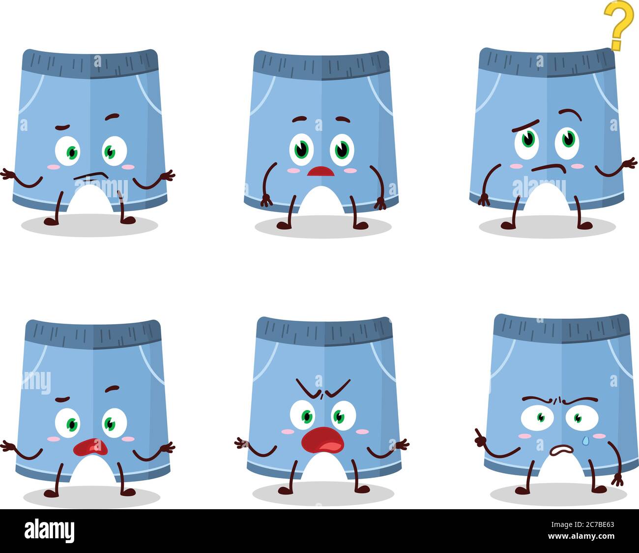 Cartoon character of shorts with what expression Stock Vector Image ...