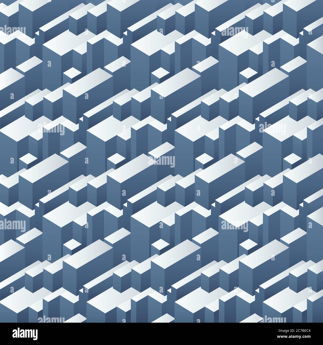 Vector seamless isometric pattern, 3d abstract rectangle cubes background. Simple geometric city ...