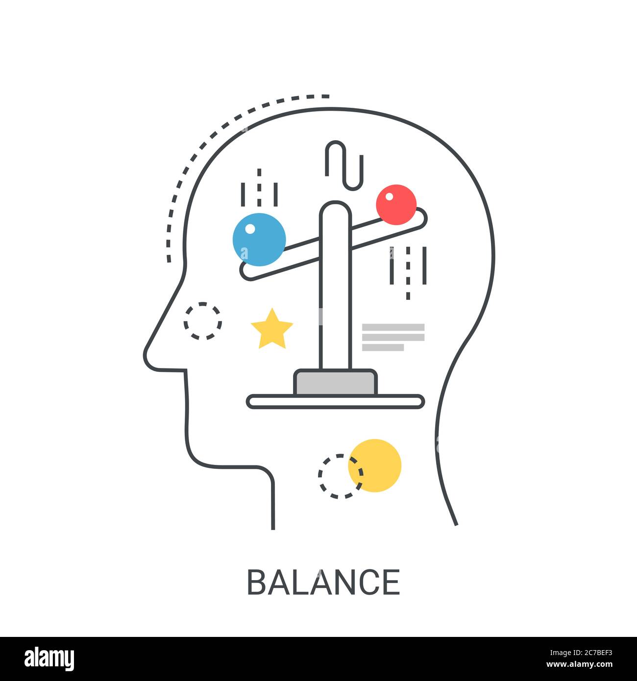 Life balance flat line vector illustration concept Stock Vector Image ...
