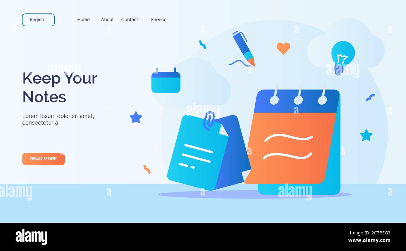 Keep your notes icon campaign for web website home homepage landing ...