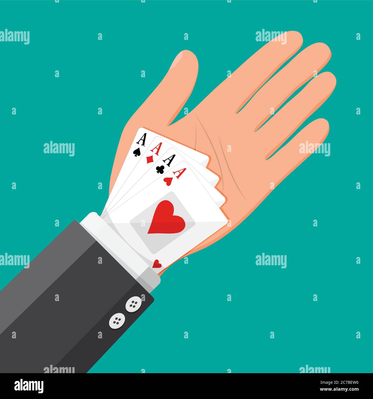 Cartoon illustration man playing cards hi-res stock photography and ...