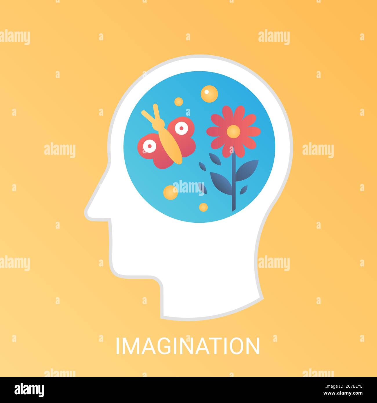 Vector Imagination concept. Modern gradient flat style Stock Vector ...