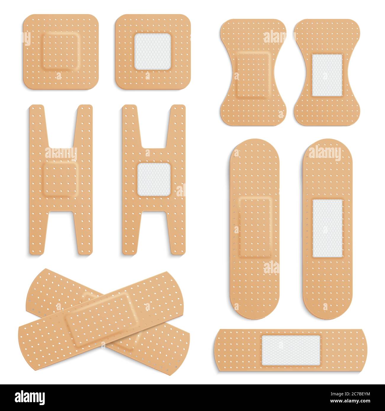 Vector Realistic adhesive elastic medical plaster, bandage elastic ...