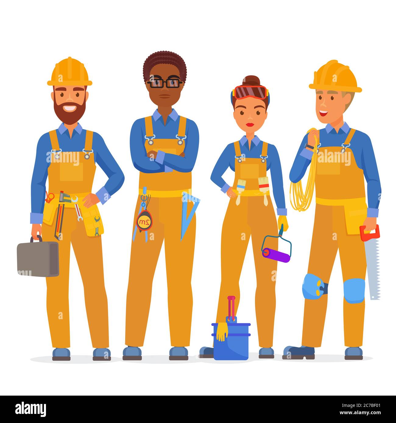 Young female worker construction Stock Vector Images - Alamy