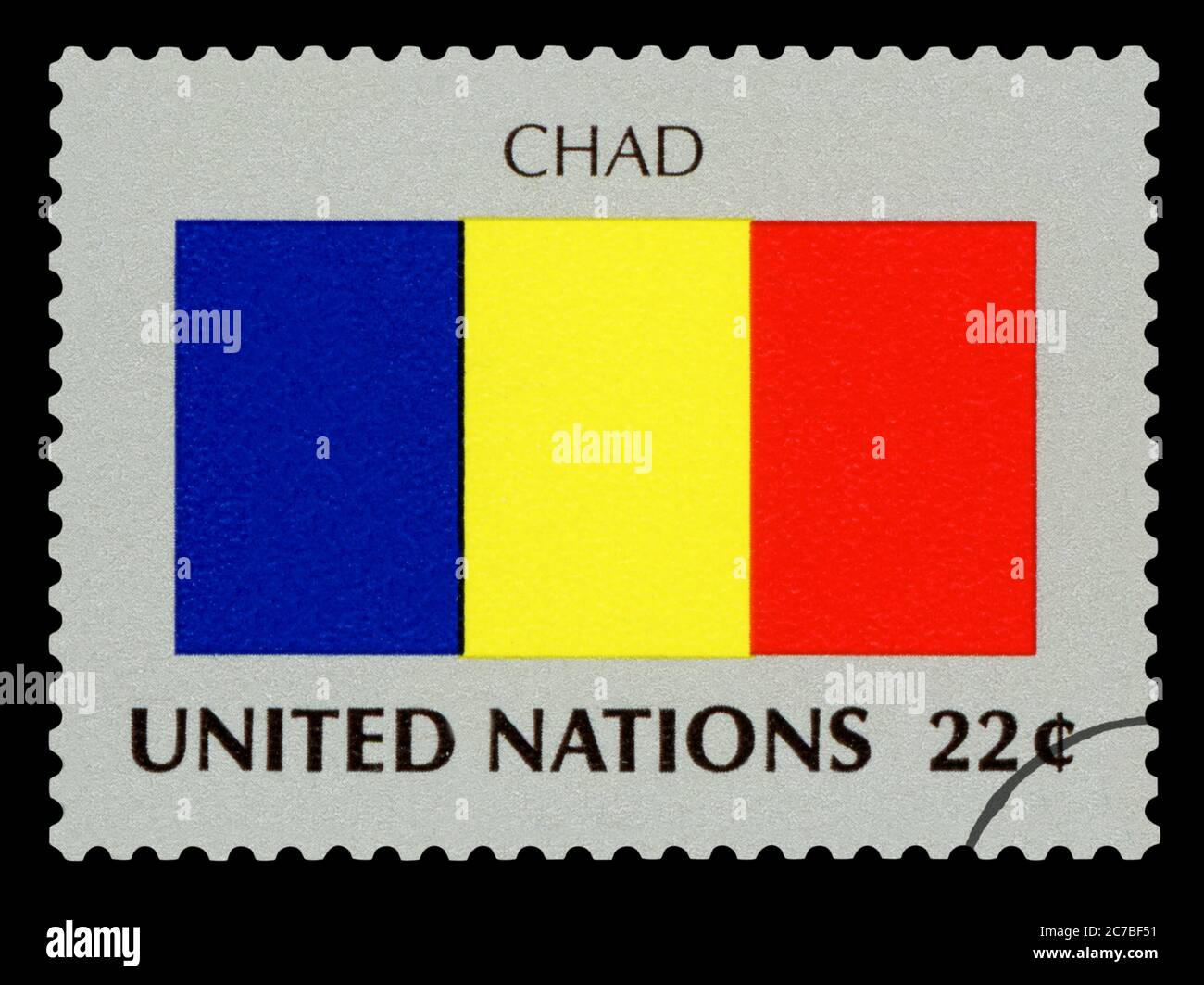 CHAD - Postage Stamp of Chad national flag, Series of United Nations ...