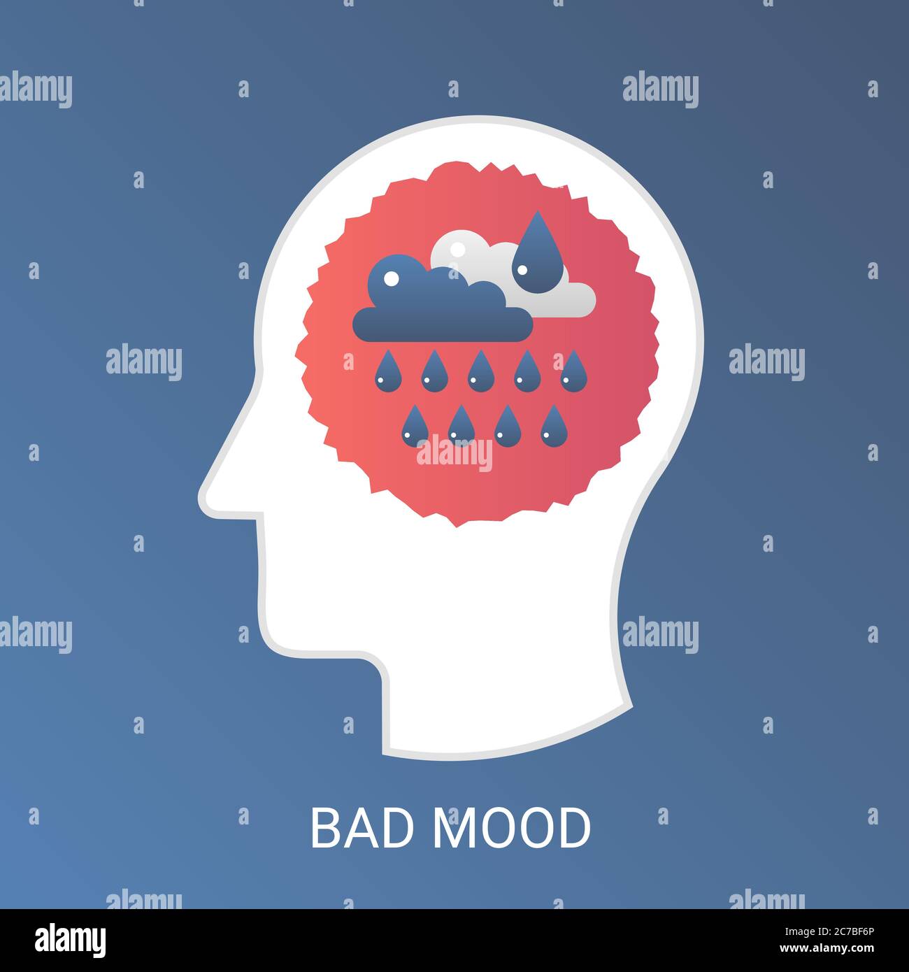 Vector Bad mood concept. Modern gradient flat style Stock Vector Image ...