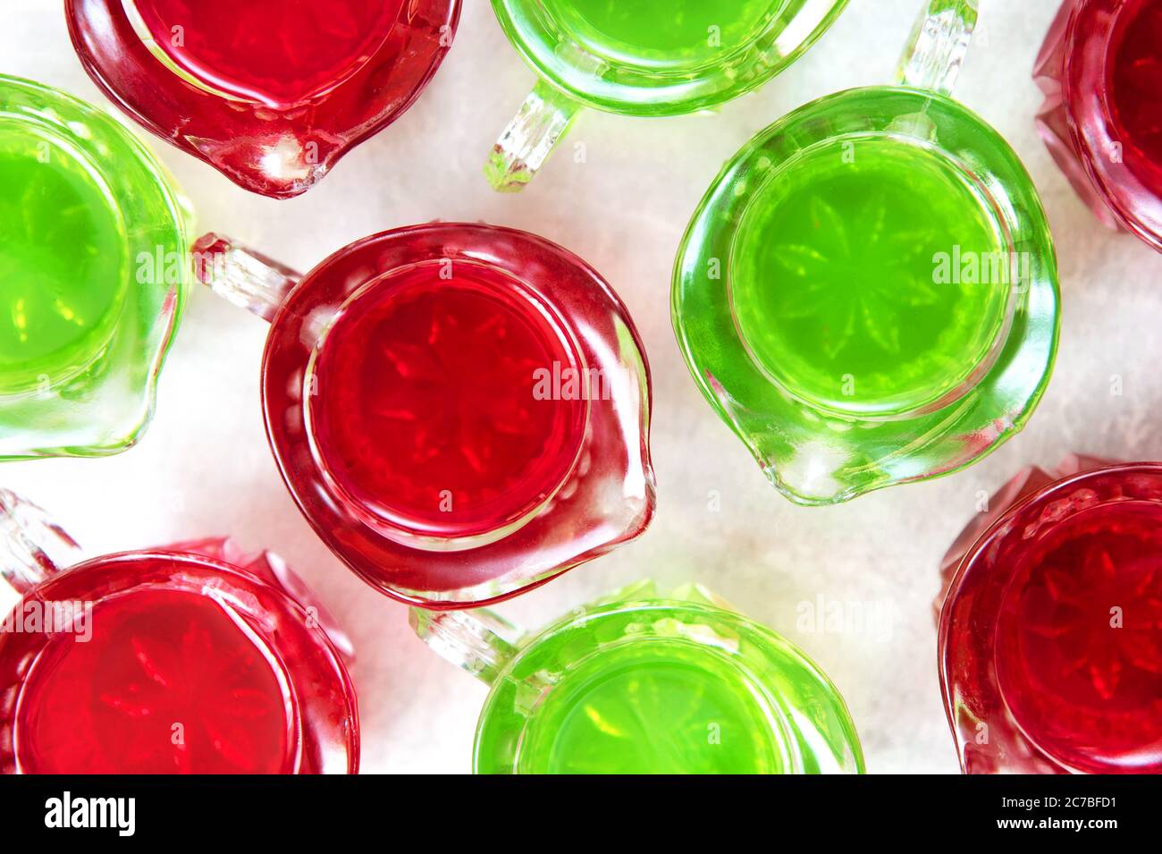 Handmade colorful jelly in a glass, top view Stock Photo - Alamy