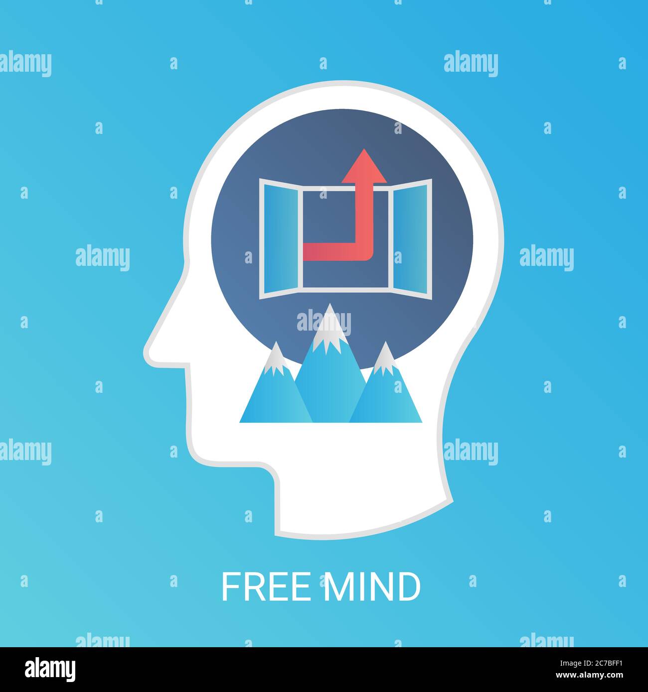 Vector Free mind concept. Modern gradient flat style Stock Vector Image ...