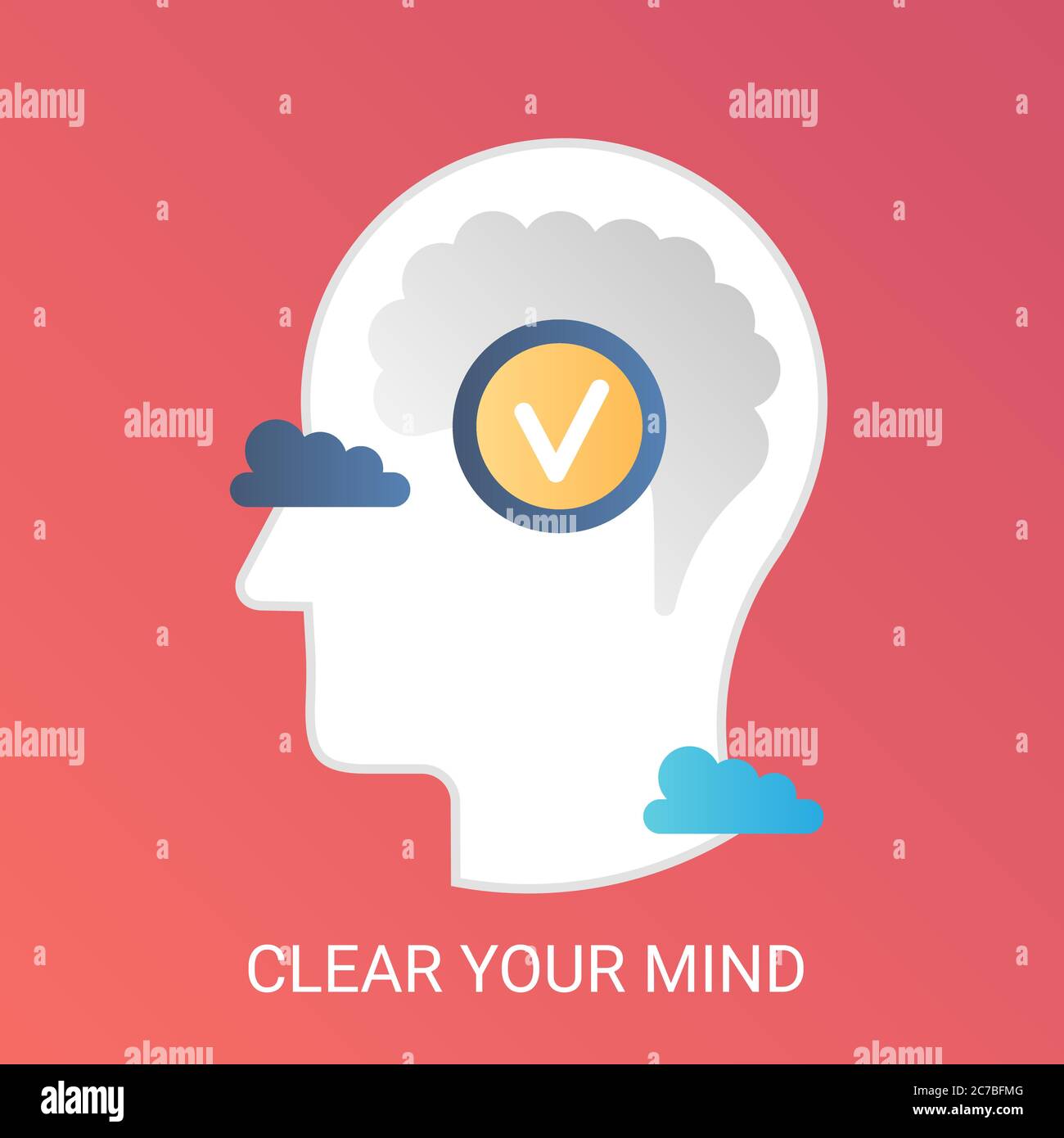 Vector Clear your mind concept. Modern gradient flat style Stock Vector ...