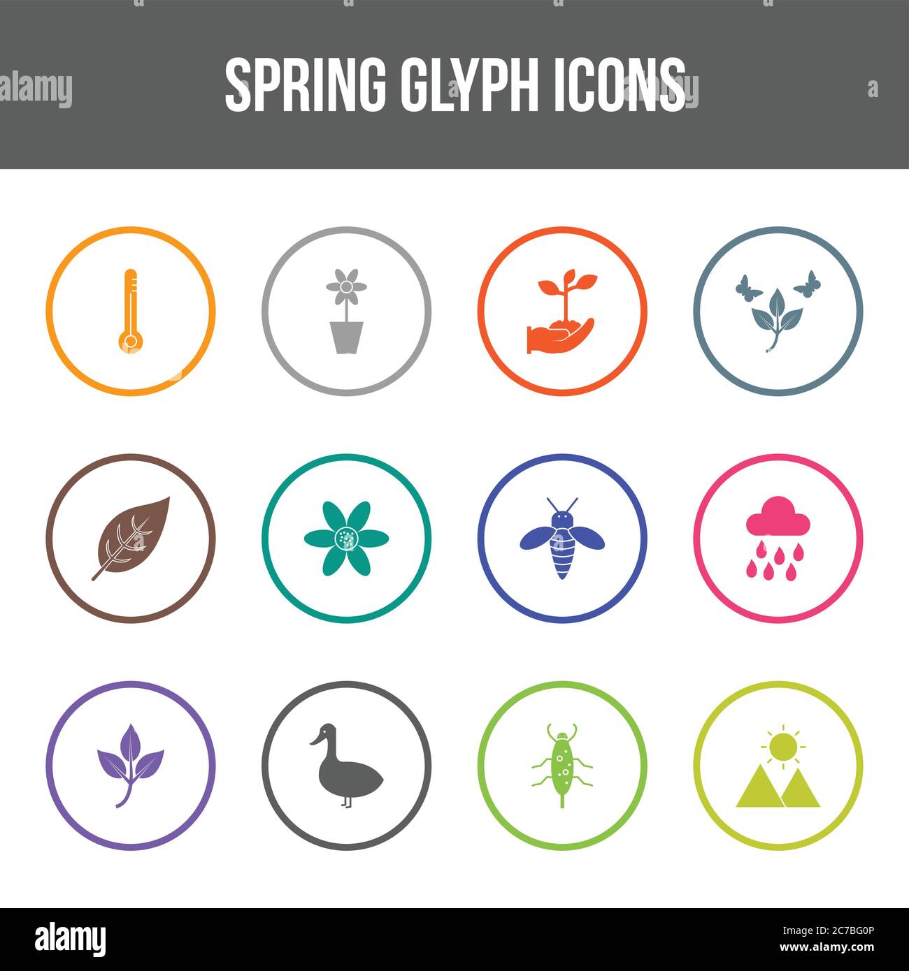 Unique spring vector glyph icon set Stock Vector Image & Art - Alamy