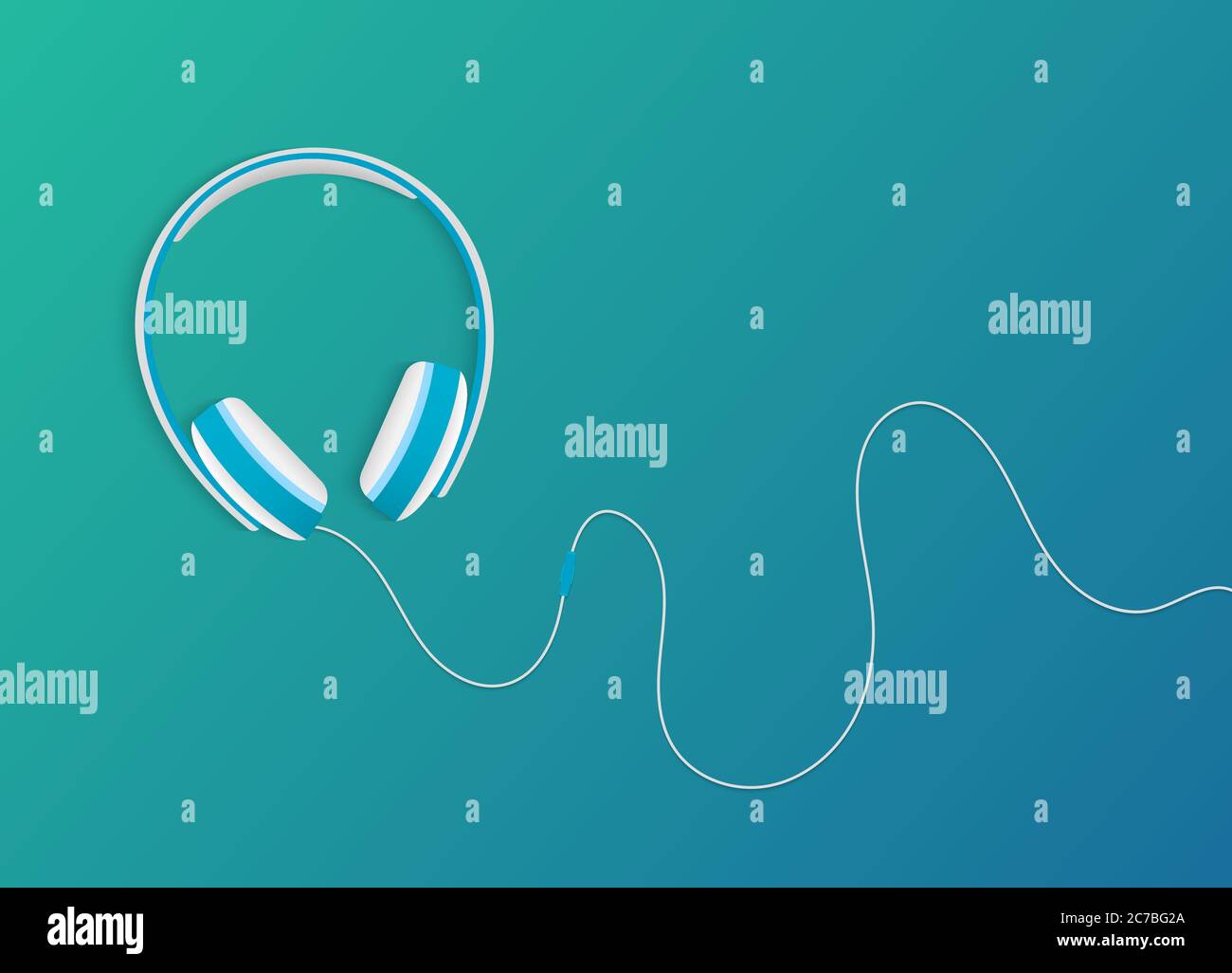 Modern style headphones on trendy gradient vector background Stock ...