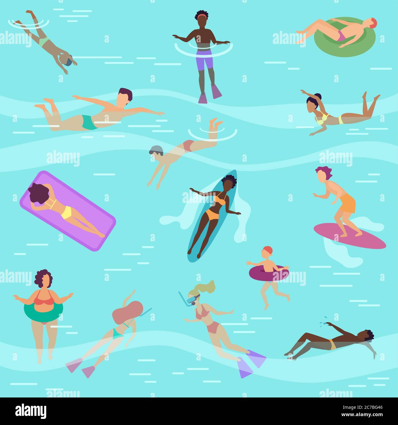 Woman watersport Stock Vector Images - Alamy