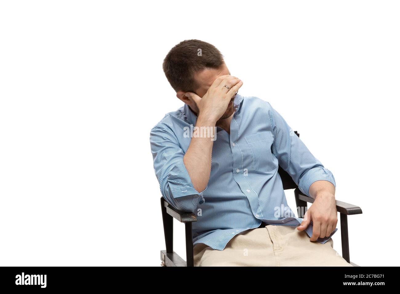 Face palm. Young caucasian man with funny, unusual popular emotions and ...