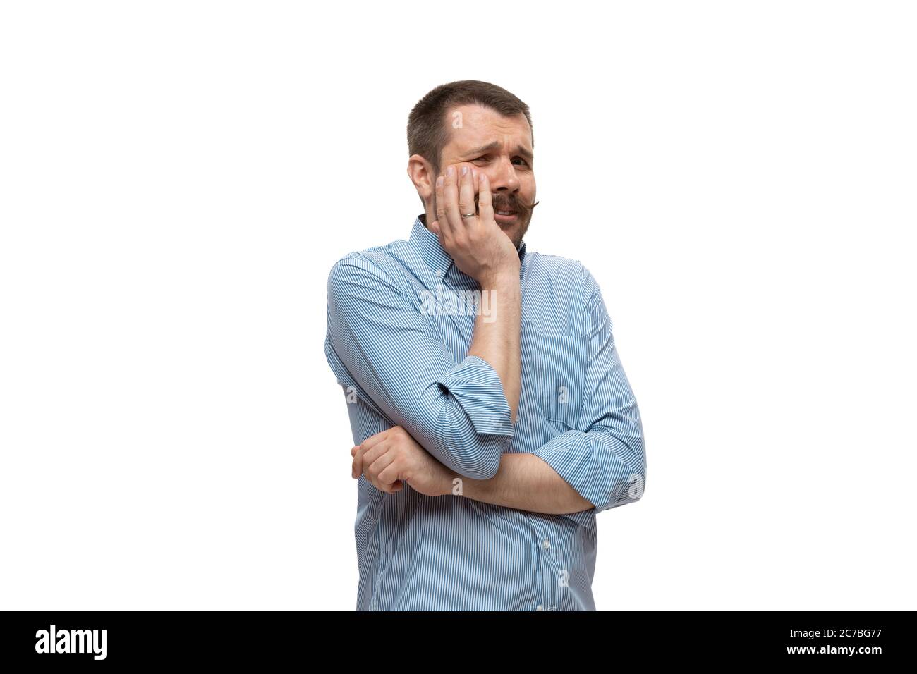 Young caucasian man with funny, unusual popular emotions and gestures ...
