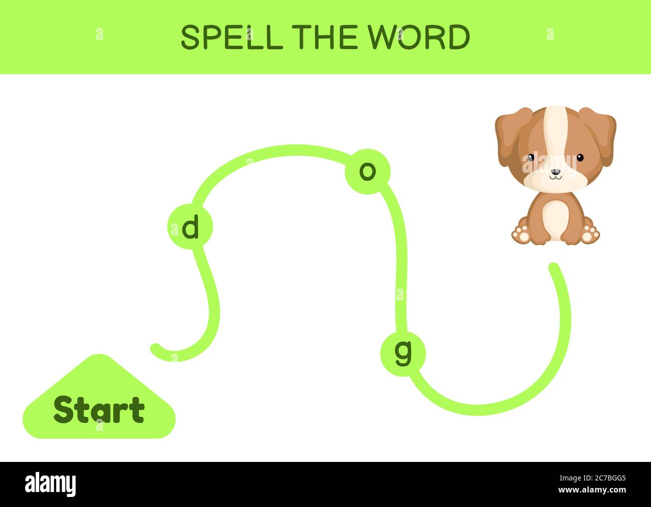 Maze for kids. Spelling word game template. Learn to read word dog ...