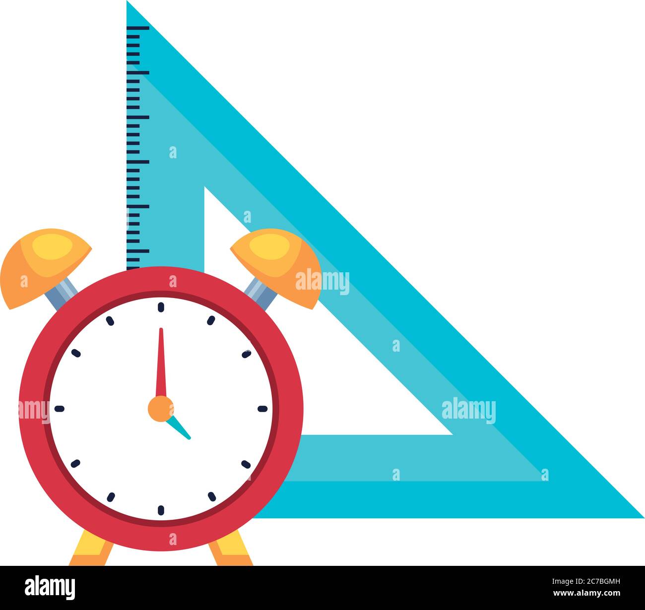 school clock and ruler vector design Stock Vector Image & Art - Alamy