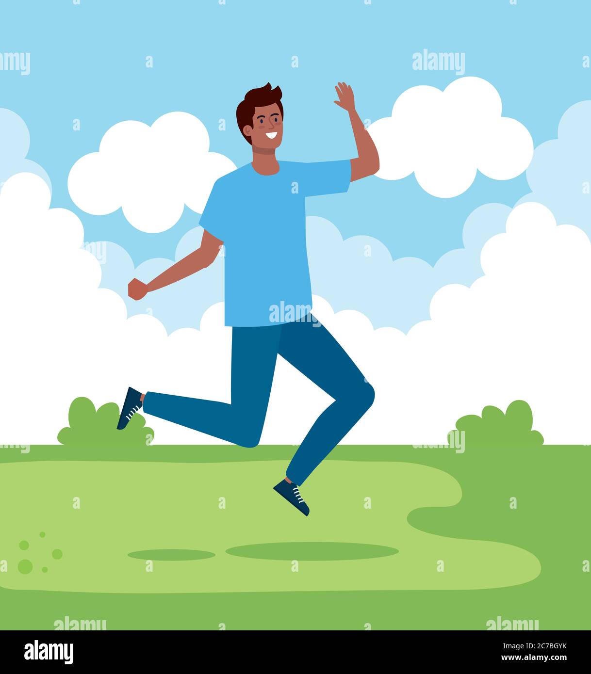 Portrait man park Stock Vector Images - Alamy