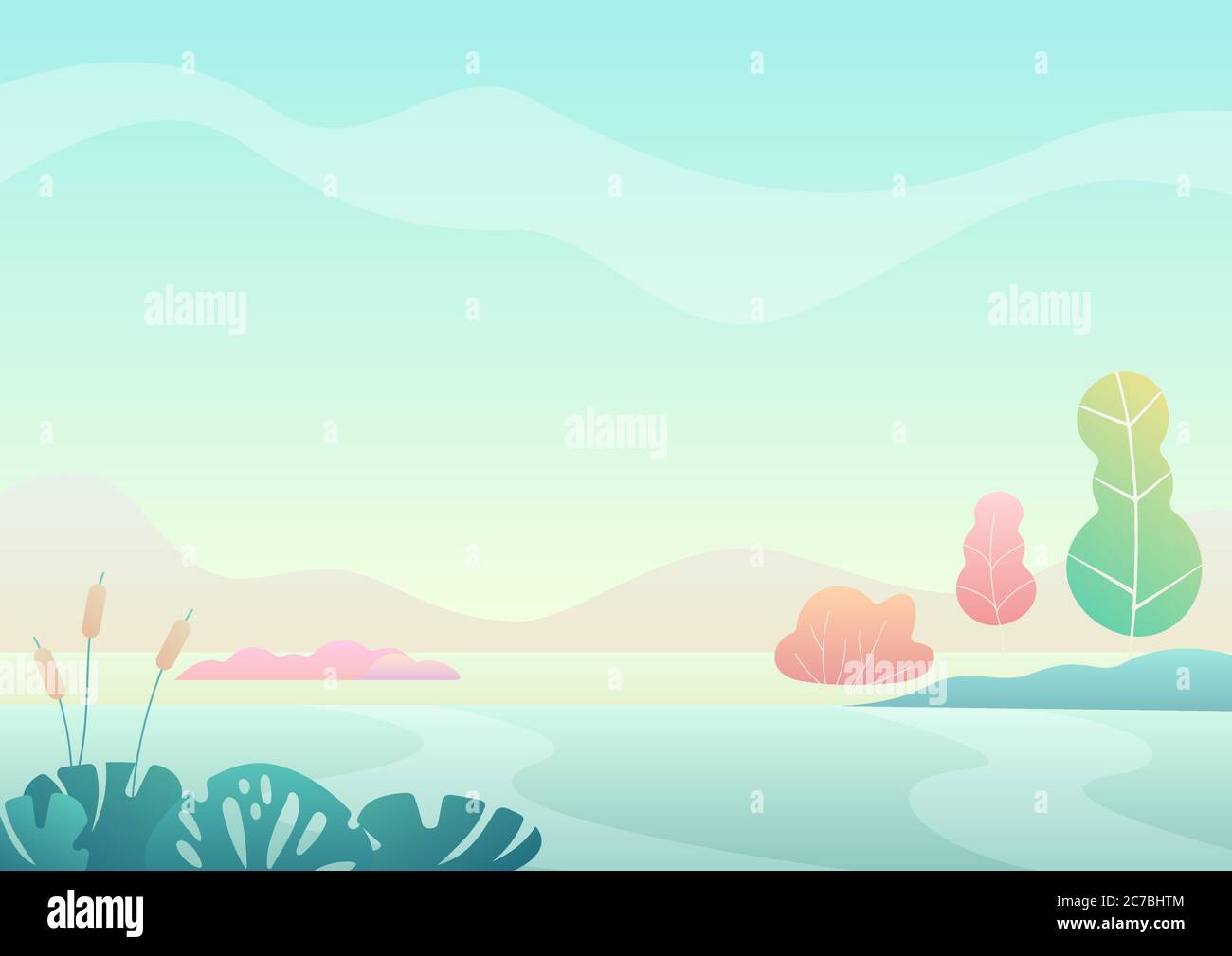 Beautiful field trees tree Stock Vector Images - Alamy