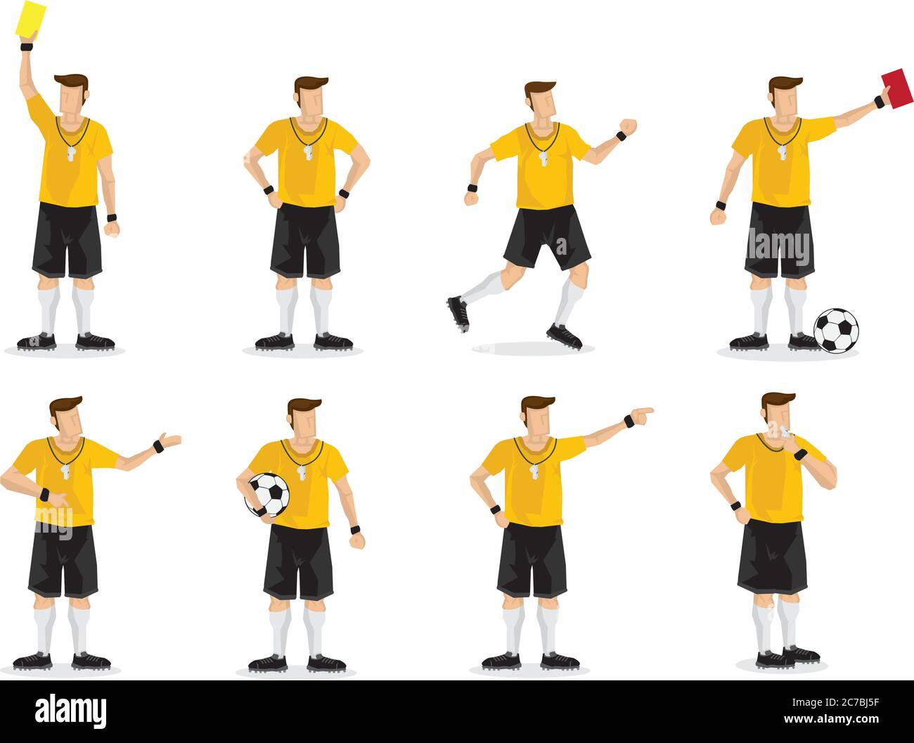 Collection of Soccer football referees. Flat design vector illustration ...