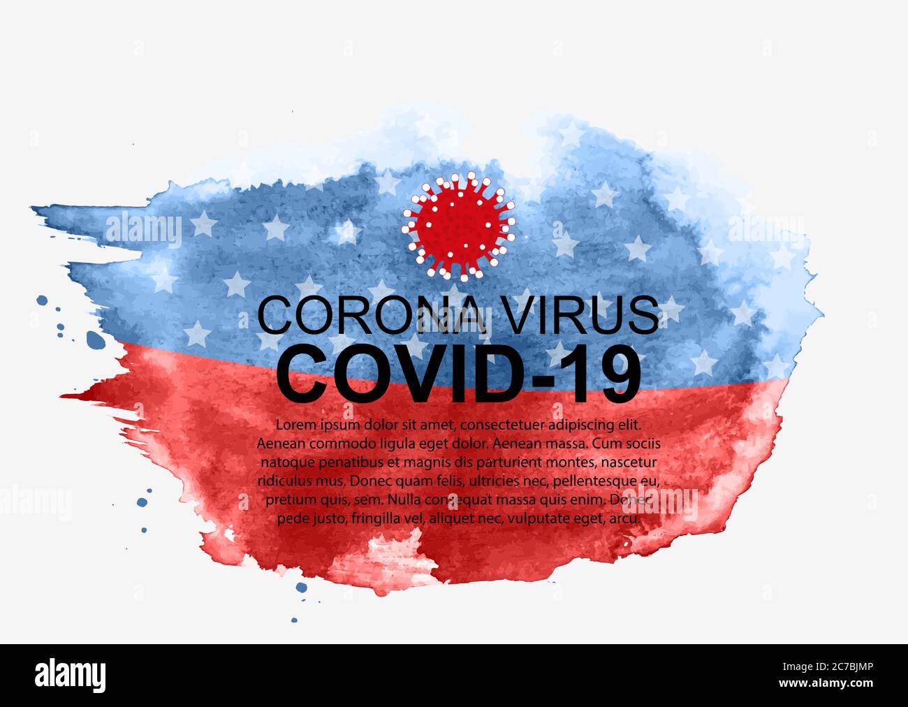 Corona Virus Covid 19 background with USA Flag. Vector Illustration ...