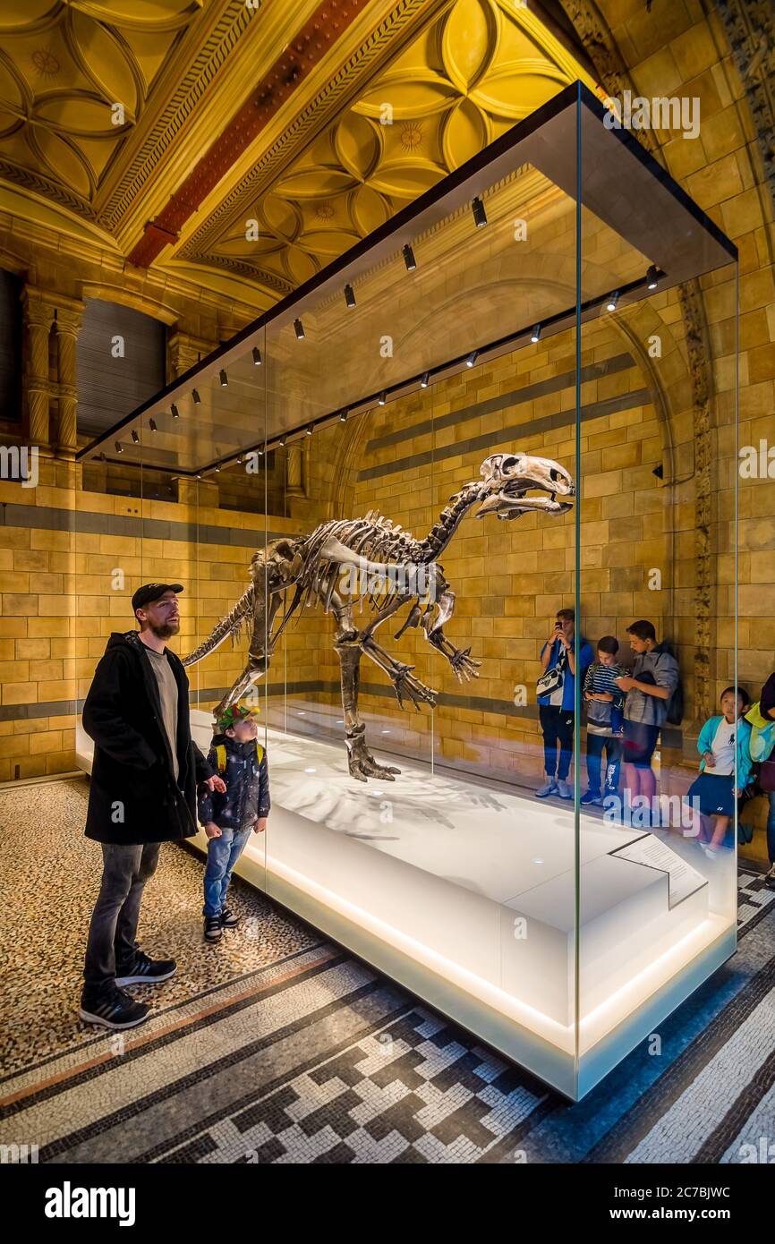 London, United Kingdom. Circa August 2017. Kid and his father watch ...