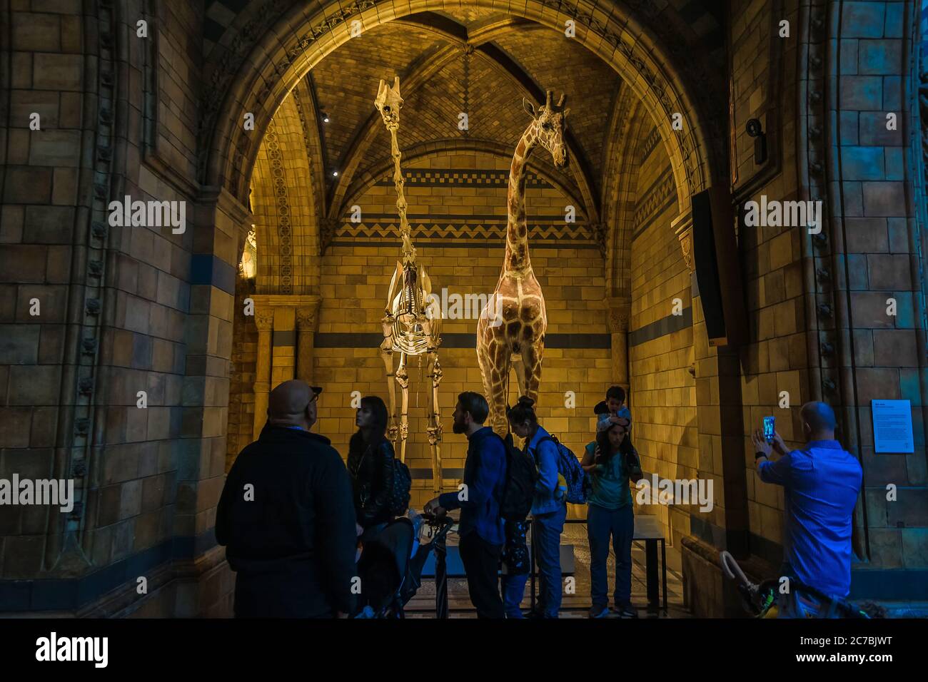 London, United Kingdom. Circa August 2017. People watch a stuffed ...