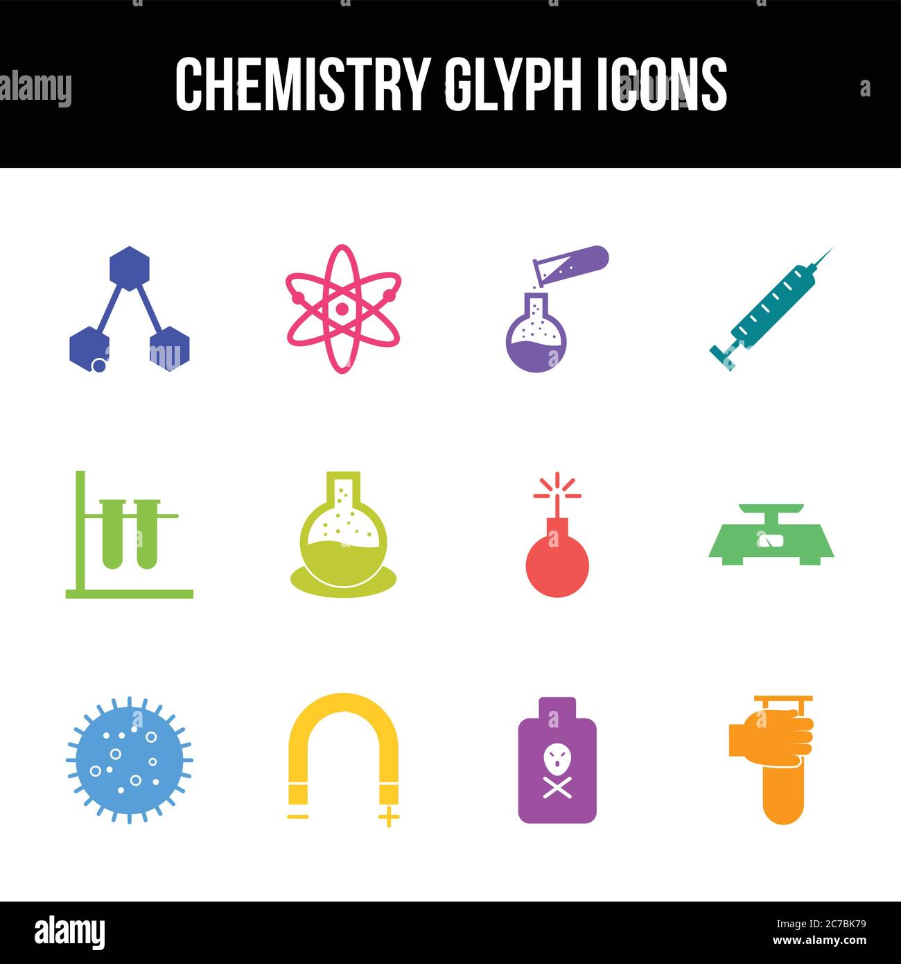 Unique chemistry vector glyph icon set Stock Vector Image & Art - Alamy